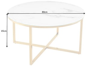 Designový konferenční stolek Latrisha 80 cm vzor imitace mramora