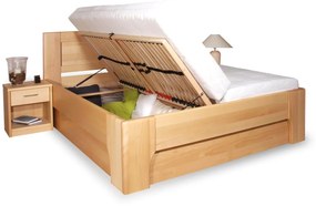 Manželská postel s úložným prostorem OLYMPIA 2, masiv buk