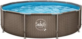 Bazén Swing FRAME Hnědý Ratan 3,05x0,76m