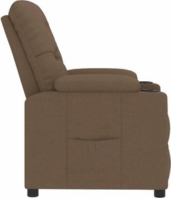 Polohovací křeslo hnědé textil 339106