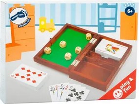 Small Foot Hrací kostky a karty v dřevěném boxu / od 6 let
