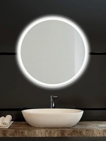 Kulaté zrcadlo do koupelny s LED osvětlením - ⌀ 80 cm - Moonlight Ronde