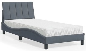 Postel s matrací Hanko tmavě šedá 80 x 200 cm samet 3208563