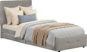 Postel s úložným prostorem, světle šedá, 90x200, DOREA Kondela 0000413712