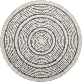 Diamond Carpets India, Ručně vázaný kusový koberec Soma SM04 Silver Black kruh, 80x80 (průměr) kruh, béžová, chodba / předsíň