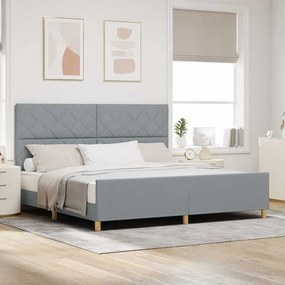 Rám postele s čelo Světle šedá 200 x 200 cm textil 3344830