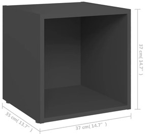 vidaXL Marketos TV stolky 4 ks šedé 37 x 35 x 37 cm kompozitní dřevo