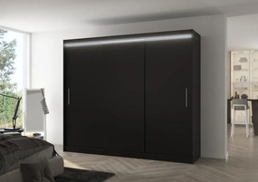 Posuvná skříň s LED osvětlením ANTOS 250 černá