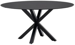 OnaDnes -20% Černý skleněný jídelní stůl Kave Home Argo 150 cm
