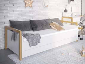 Benlemi Bílá dětská postel VICTOR s bočnicí Matrace: Bez matrace