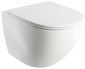 OMNIRES Ottawa - Závěsné WC se sedátkem SoftClose, Rimless, bílá OTTAWAMWBP