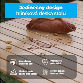 Skládací kempingový stůl Aspen, nastavitelná výška