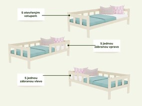 Benlemi Jednolůžko FENCE 4v1 se zábranou 120x200 cm + matrace ADAPTIC Zvolte barvu: Světle šedá, Zvolte zábranu: S otevřeným vstupem