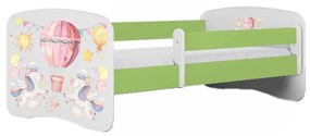 KOCOT KIDS Postel - BABYDREAMS, 70x140 cm, matná bílá/zelená, různé motivy na výběr Motiv: zoo, Úložný prostor: s úložným prostorem