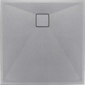 Deante Correo, čtvercová granitová sprchová vanička 90x90x3, 5 cm, šedá, KQR_S41B