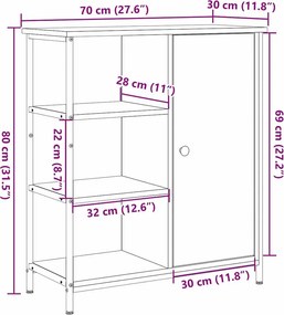 vidaXL Příborník 70 x 30 x 80 cm konstruované dřevo [869090] Barva: dub sonoma