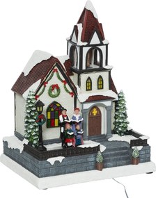 Vánoční figurka, kostel, osvětlení LED