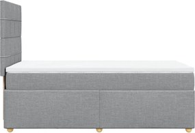 Box spring postel s matrací světle šedá 90x190 cm textil 3293435