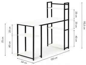 Počítačový stůl Lof bílý