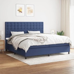Box spring postel s matrací modrá 200x200 cm textil 3142127