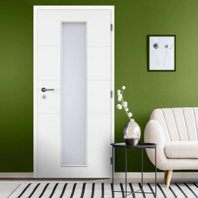 Doornite Quatro Interiérové dveře Linea, 80 L, 846 × 1983 mm, lakované, levé, bílé, prosklené