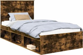 Rám postele Kouřový dub 100 x 200 cm Masivní borové dřevo 3411050