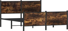 Kovový rám postele bez matrace kouřový dub 140 x 190 cm 3301351
