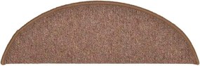 Kobercové nášlapy na schody 15 ks hnědé 56 x 17 x 3 cm 322366