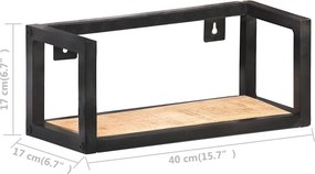 Nástěnné police 2 ks 40 cm hrubé mangovníkové dřevo 320667