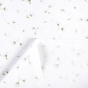 Biante Bavlněný závěs Sandra SA-424 Drobná kvítka na bílém 140x200 cm