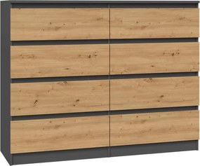 TPS Komoda MALVA M8 120 cm - Antracit / Dub artisan