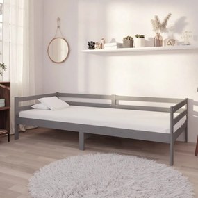 Denní postel s matrací 90 x 200 cm šedá masivní borové dřevo,  3083571 HangarStore.cz