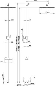Novaservis, Sprchová souprava k nástenné sprchové nebo vanové baterii, SET033-5