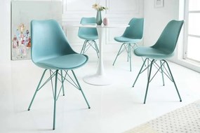 Designová jídelní židle Scandinavia Lund tyrkysová umělá kůže