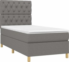 Box spring postel s matrací a LED tmavě šedá 80 x 200 cm textil 3135630