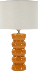 Keramická stolní lampa v hořčicové barvě/bílá s textilním stínidlem (výška 46 cm) Torr – Mauro Ferretti