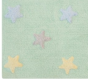 Bio koberec kusový, ručně tkaný Tricolor Stars Soft Mint-120x160