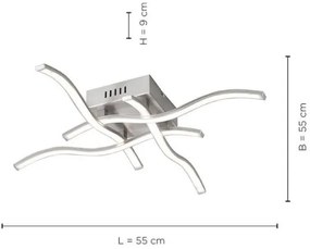 Leuchten Direkt 15131-55 - LED Přisazený lustr WAWE 4xLED/4,6W/230V matný chrom