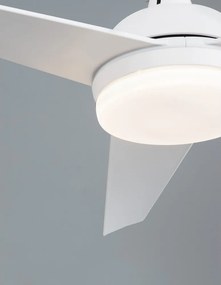Matně bílé kovové LED stropní svítidlo se skleněným stínidlem Flow – Nova Luce