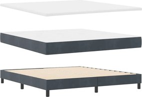 Postel s boxspringem s čelo Tmavě šedá 200 x 180 cm samet 3341481