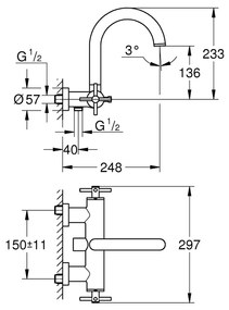 Grohe Atrio - Vanová baterie, chrom 25010003