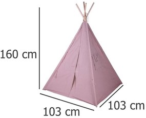 Dětský stan TIPI, 103x103x160 cm, růžová