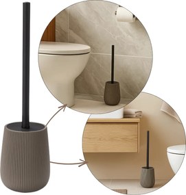WC kartáč Stripe, šedá/s černými prvky
