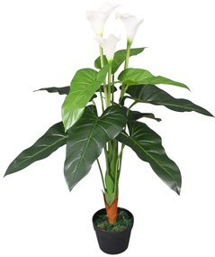 vidaXL Umělá rostlina kala s květináčem 85 cm bílá
