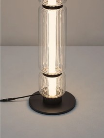 Matně černá skleněná LED stojací lampa (výška 123 cm) Liesa – Nova Luce