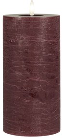 IB LAURSEN LED svíčka Pillar Dark Red 20 cm, červená barva, plast, vosk