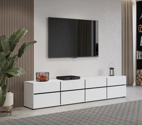 Helvetia Moderní TV stolek Cross 225 cm - bílá / černá