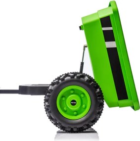 Elektrický traktor s přívěsem Farmer zelený