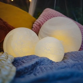 3D LED svítící koule bílá Odina 25 cm, matná, IP20 interiér