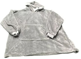 VERK Deka s rukávy a kapucí Huggle Hoodie - šedá